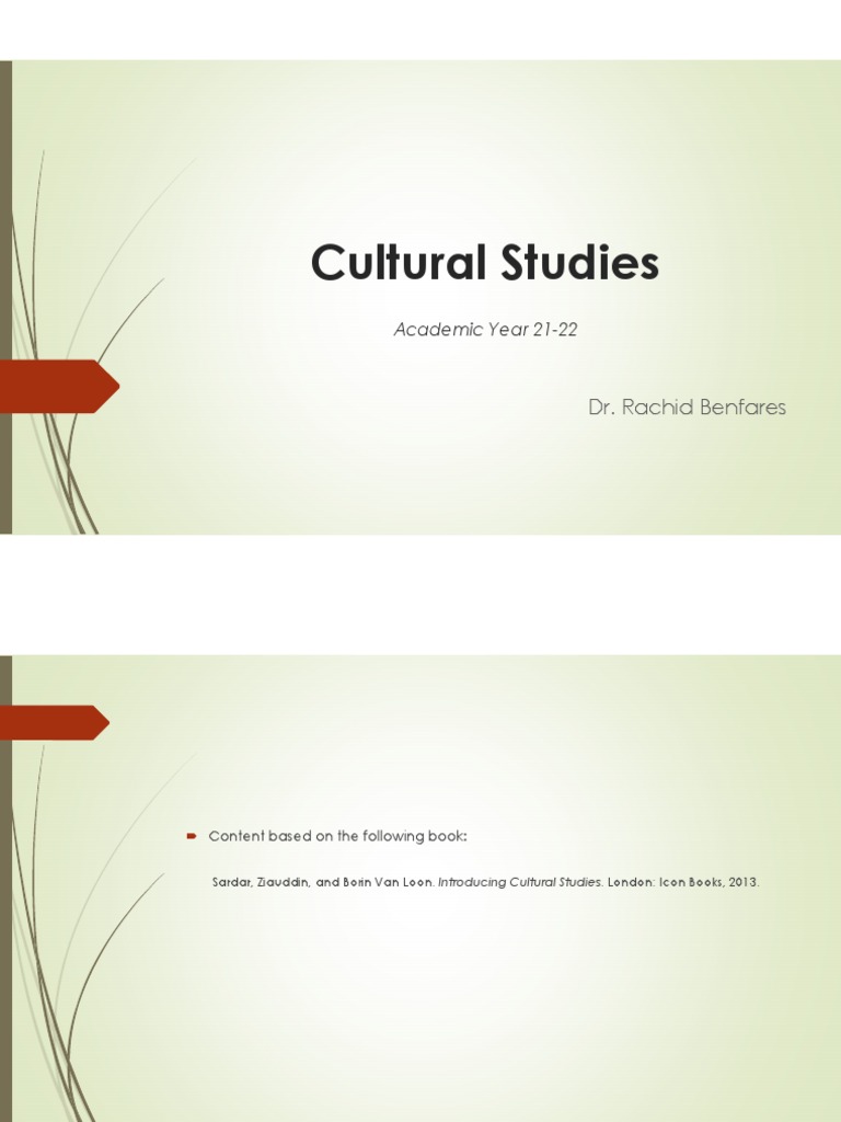1 - Cultural Studies - Introduction (Slides) | PDF | Cultural Studies ...