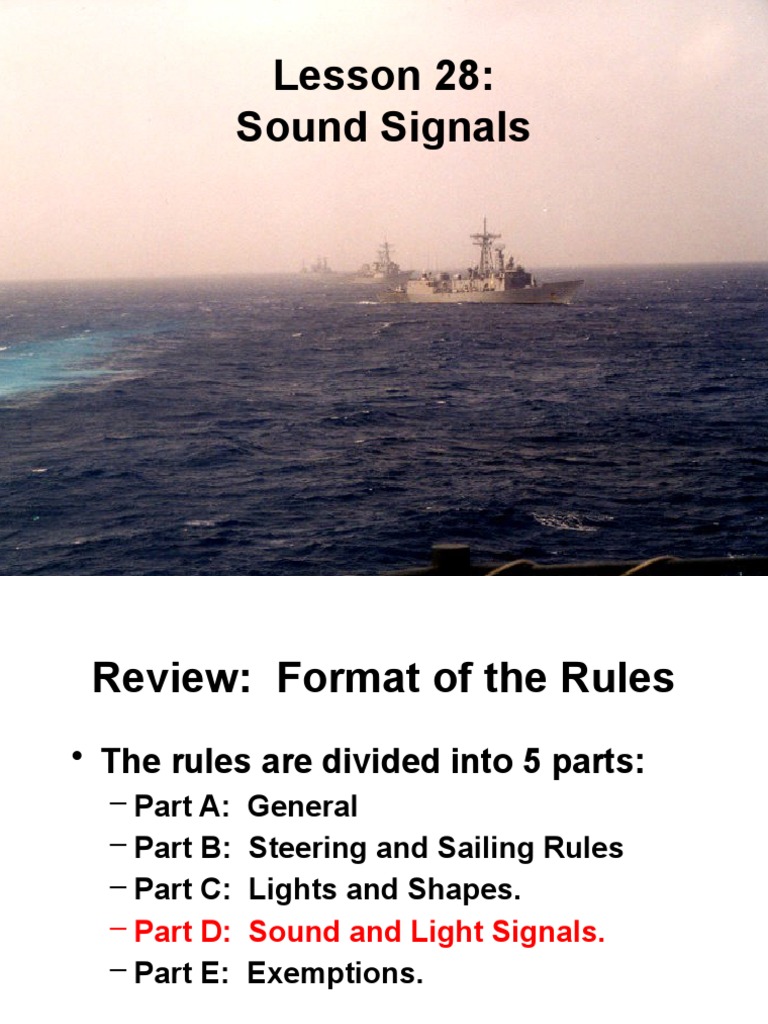 Part D. Sound and Light Signals Aturan 32 - 37 | PDF | Water Transport ...