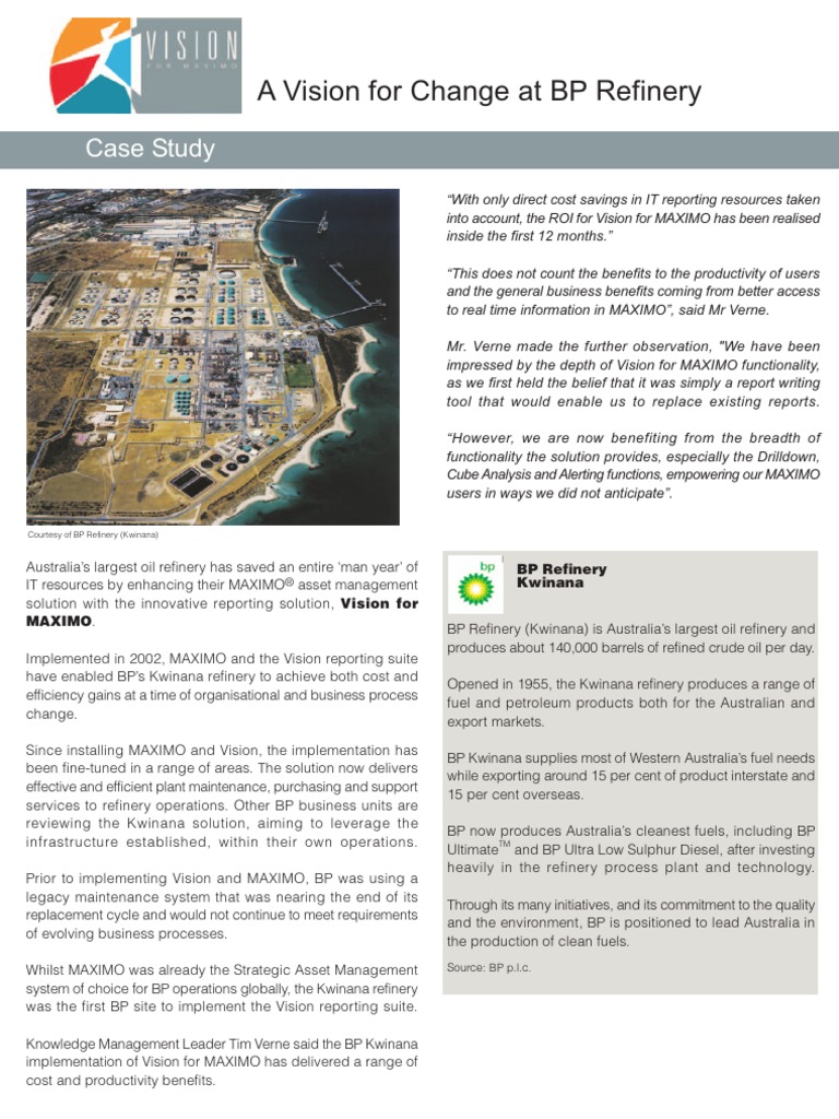 A Vision For Change at BP Refinery | PDF | Oil Refinery | Bp