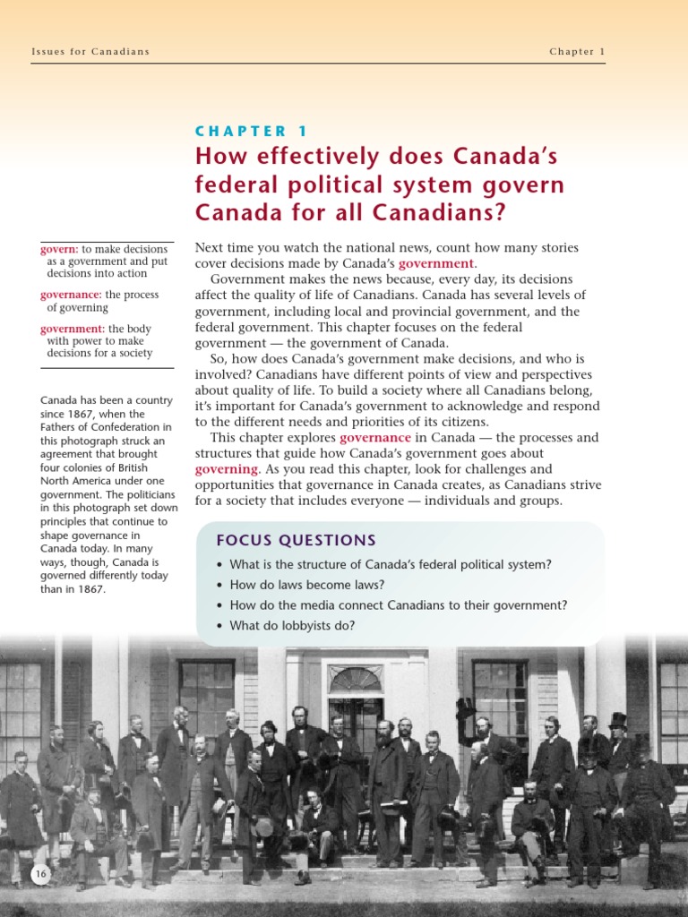 Issues For Canadians - Chapter 1 | PDF | House Of Commons Of The United ...