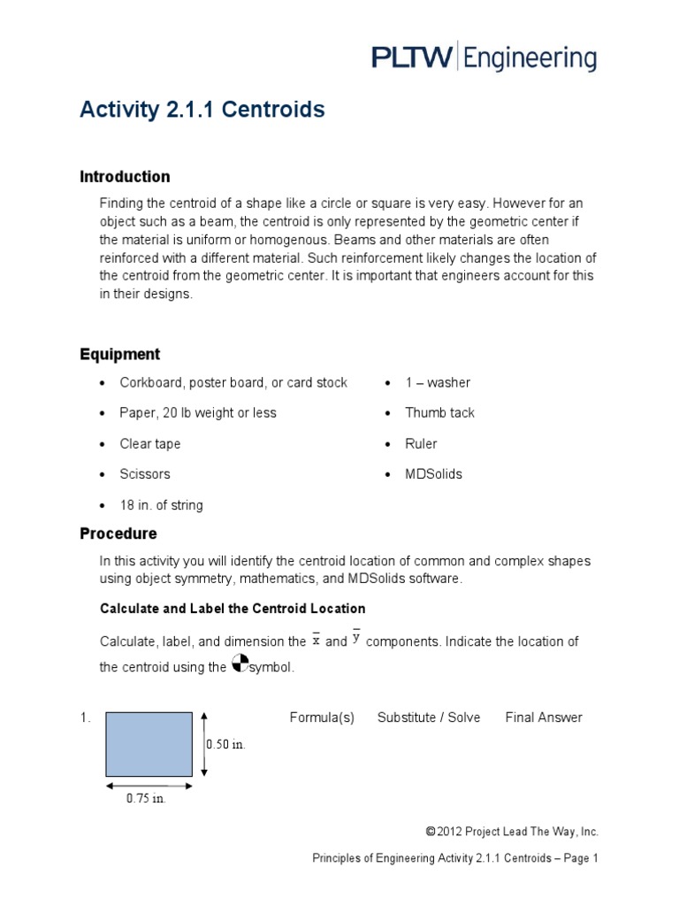 Activity 2.1.1 Centroids: Calculate and Label The Centroid Location ...