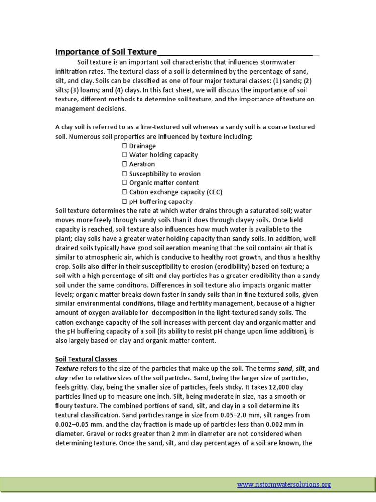 Importance of Soil Texture | PDF | Soil | Physical Geography