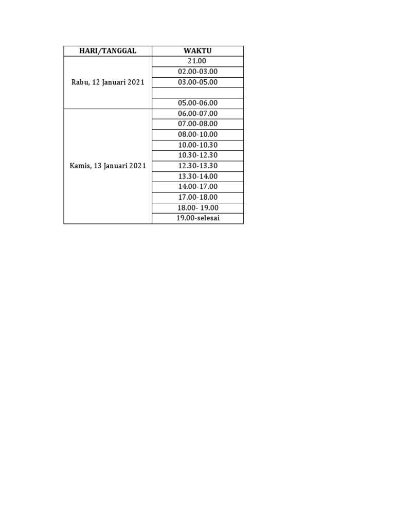 Jadwal Tour | PDF