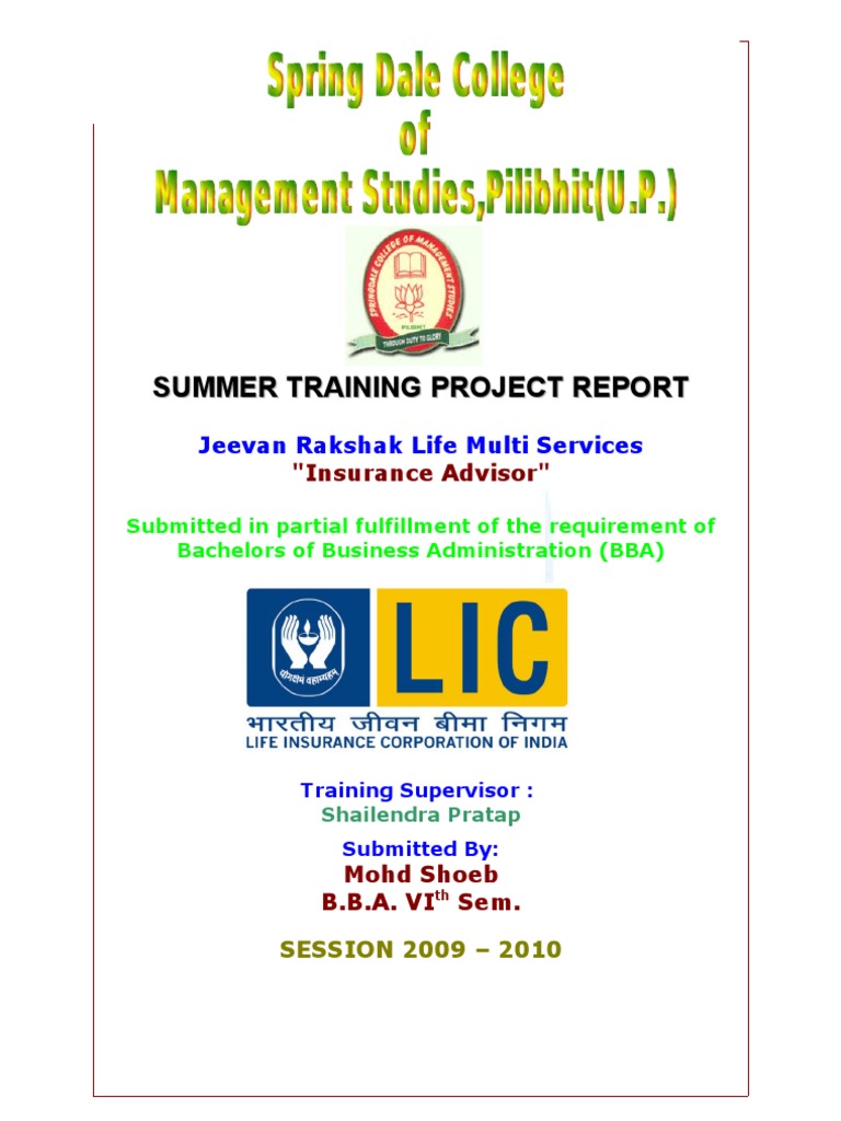 LIC Project Final | PDF | Insurance Broker | Insurance