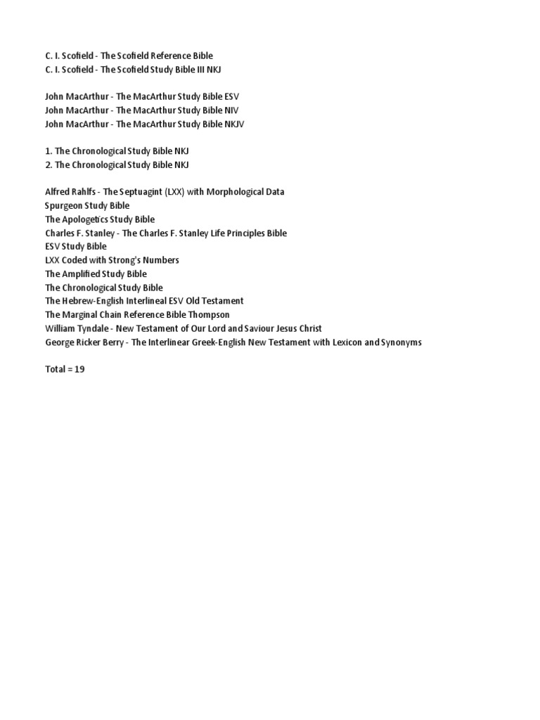 List of Bible Study Resources | PDF | Bible | Old Testament
