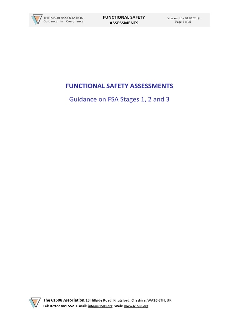 Functional Safety Assessment Guide | PDF | Audit | Verification And ...