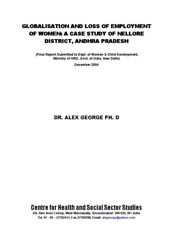 Globalisation and Loss of Employment of Women, A Case Study | PDF ...