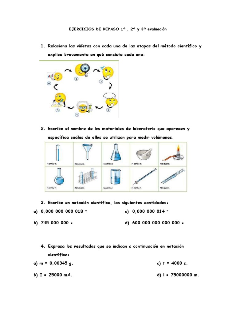 Ejercicios de Repaso 2º Eso Fyq | PDF | Hidrógeno | Química