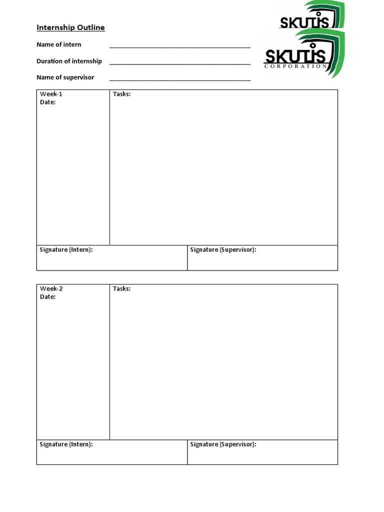 Internship Outline Form | PDF