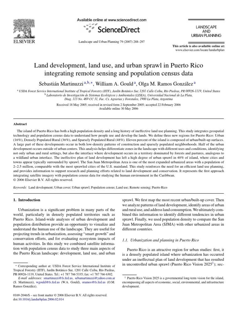 Land Use in PR (2006) | PDF | Urban Sprawl | Urban Area