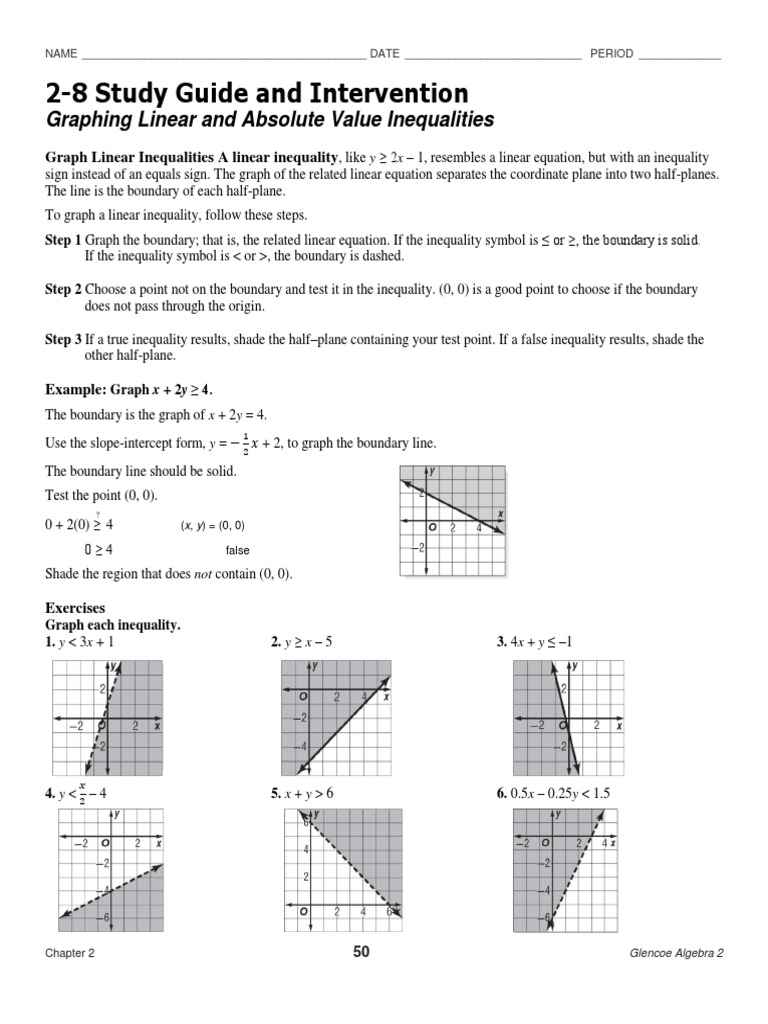 Graphing Linear and Absolute Value Inequalities | PDF | Equations ...
