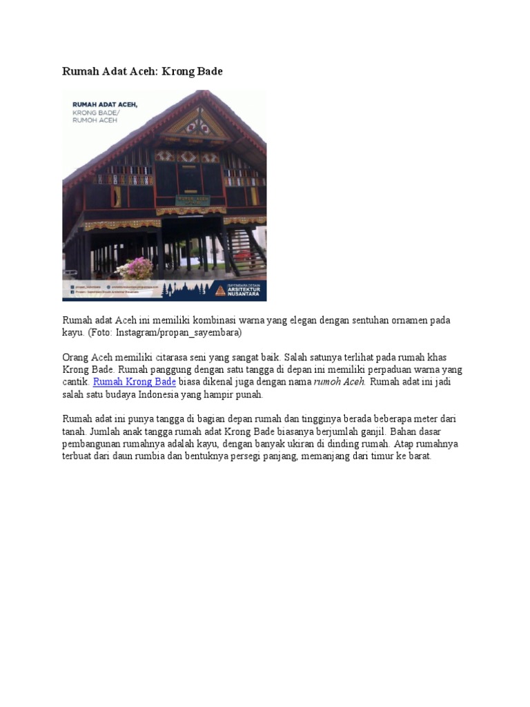 Rumah Adat Aceh | PDF