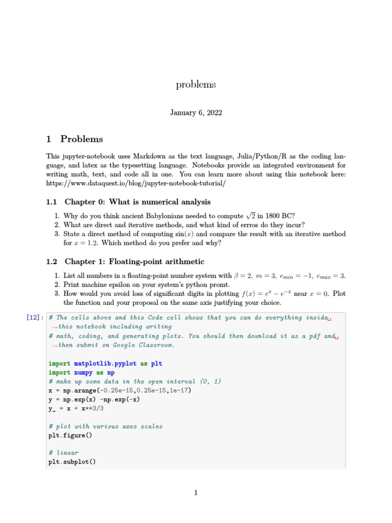 1 Problems | Download Free PDF | Finite Difference | Derivative