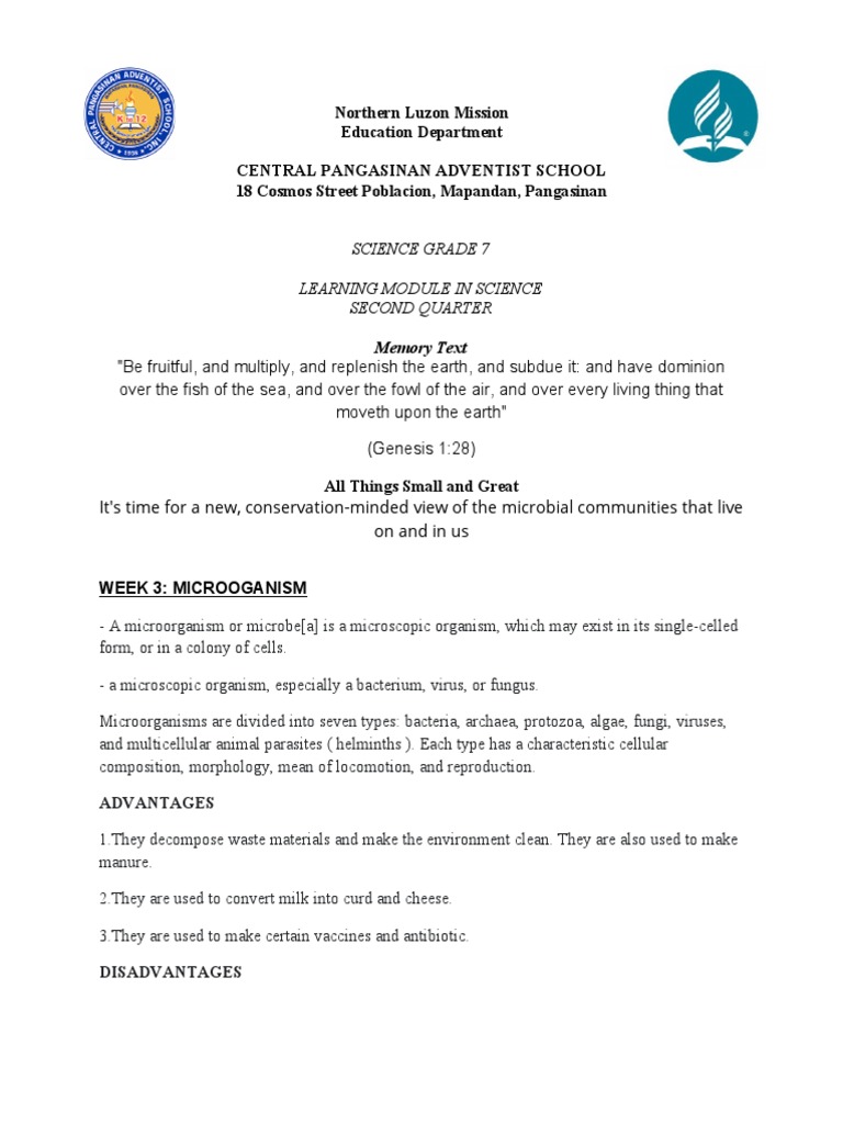 Wee 3-4 Science 7 2nd Quarter | PDF | Microorganism | Bacteria