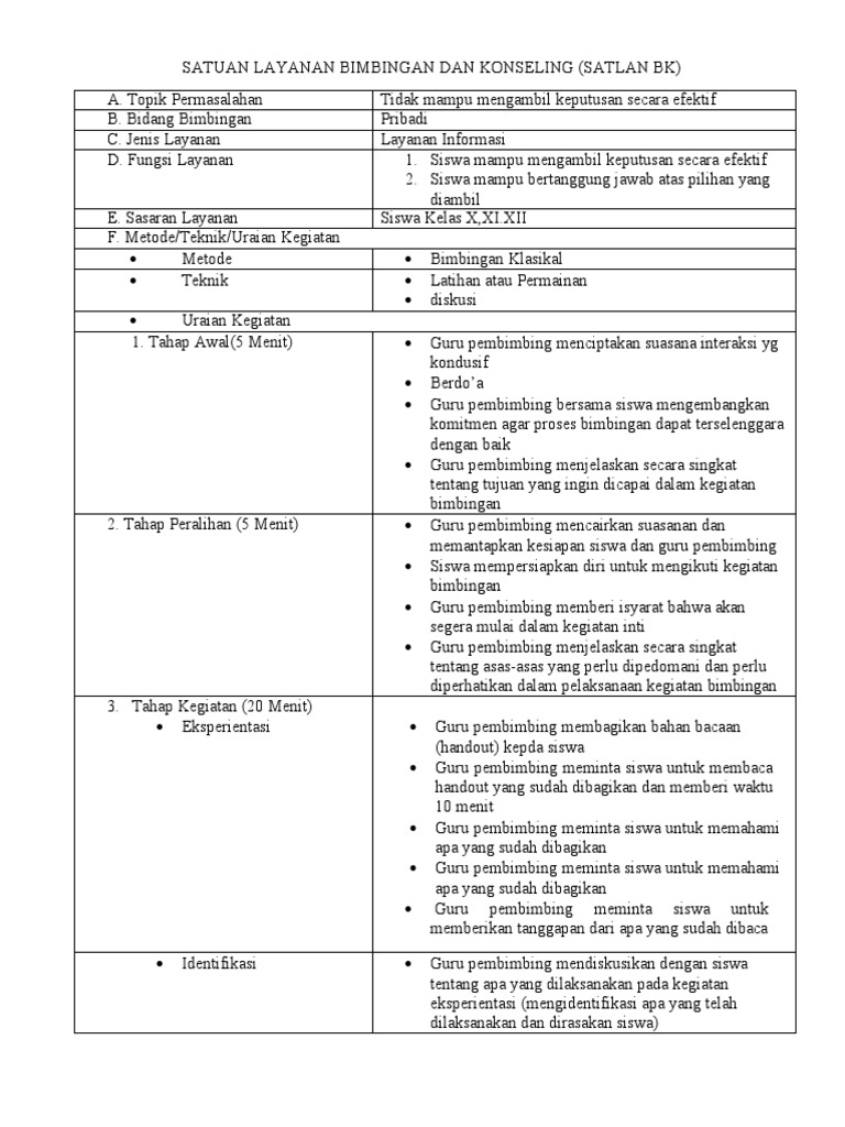 Satlan Dan Bimbingan BK | PDF