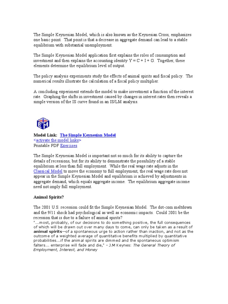 The Simple Keynesian Model | Download Free PDF | Keynesian Economics ... The Simple Keynesian Model | Download Free PDF | Keynesian Economics ...