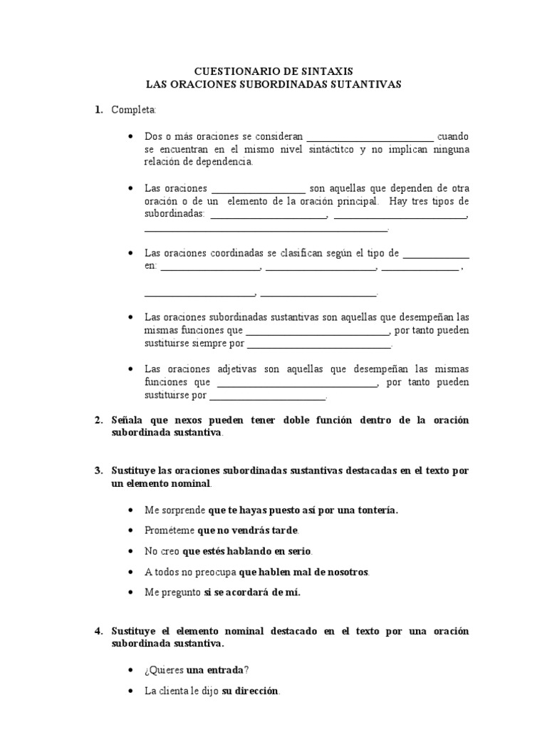 Sub. Sust. | PDF | Oración (Lingüística) | Ciencia cognitiva