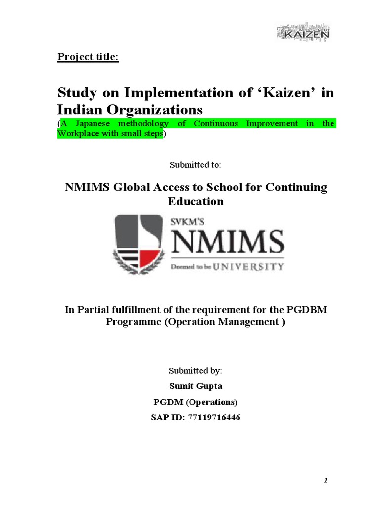 Kaizen Implementation in Indian Firms | PDF | Business | Production And ...