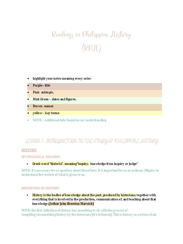 Introduction To Philippine History - Readings in Philippines History ...