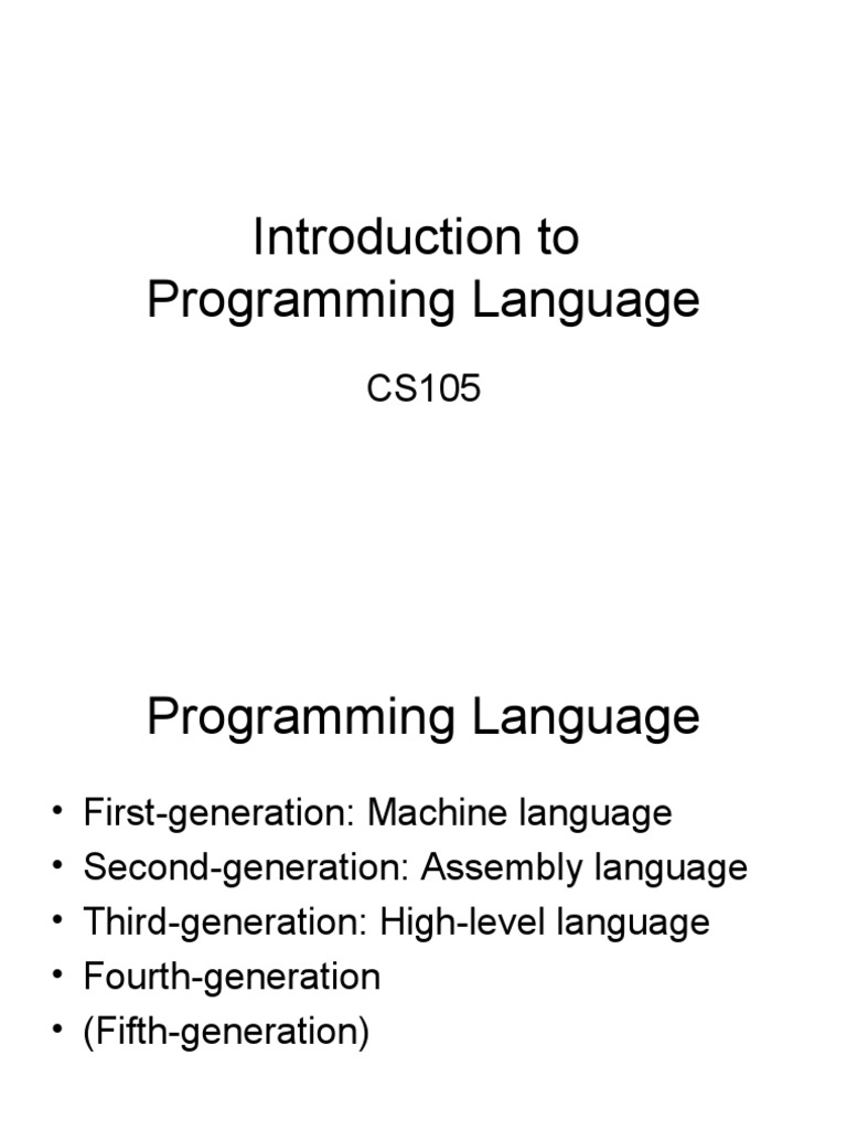Introduction To Programming Language | PDF | Parsing | Compiler