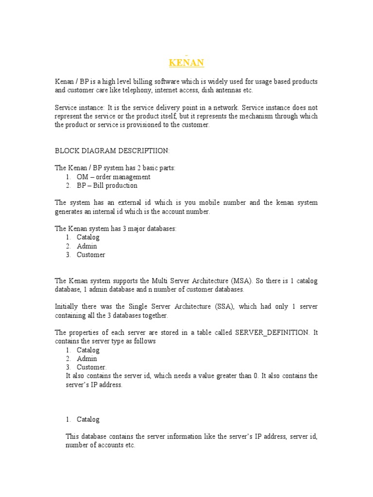 Kenan Rating & Billing Important | PDF | Databases | Computer File