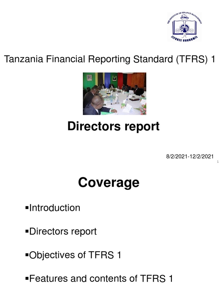 Directors Report: Tanzania Financial Reporting Standard (TFRS) 1 | PDF | International Financial ...