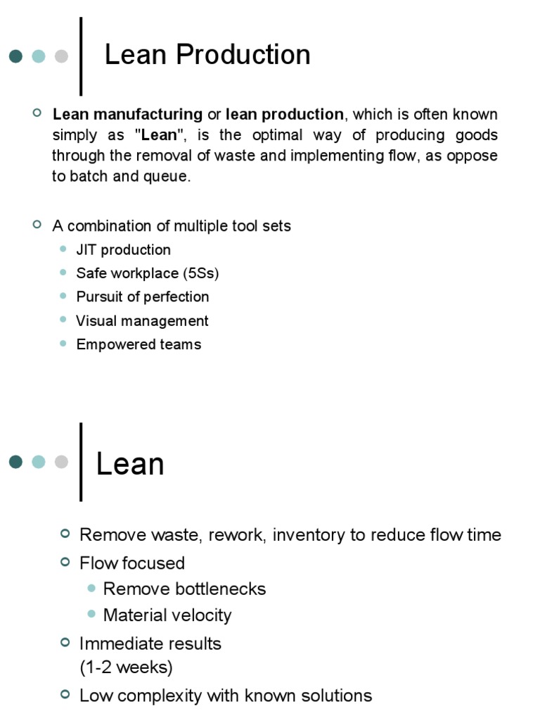 Lean Production: Lean Manufacturing or Lean Production, Which Is Often ...