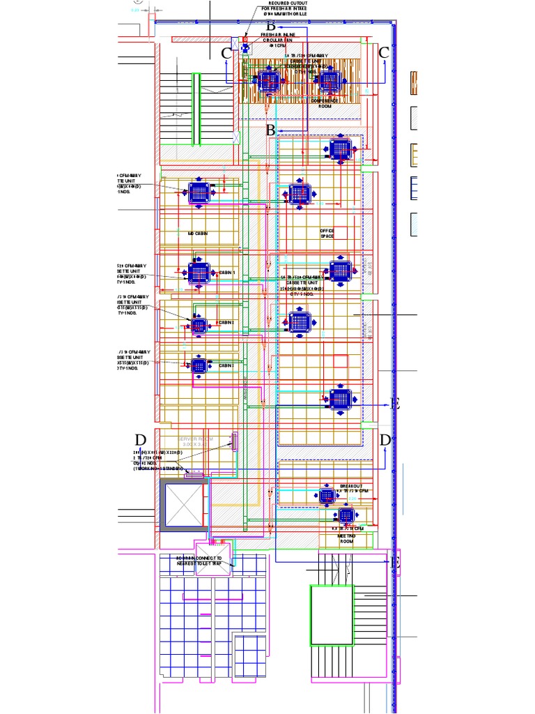HVAC Layout for Office Space with Conference Room, Cabins, Server Room ...