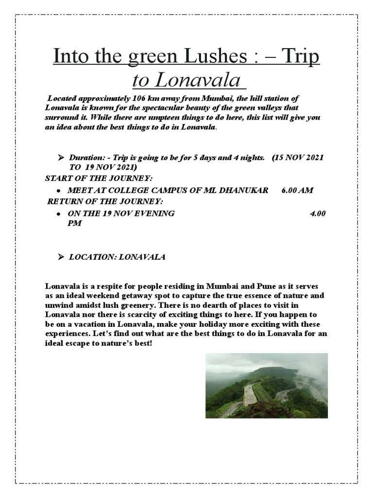 Assignment 1 Trip Plan Pdf