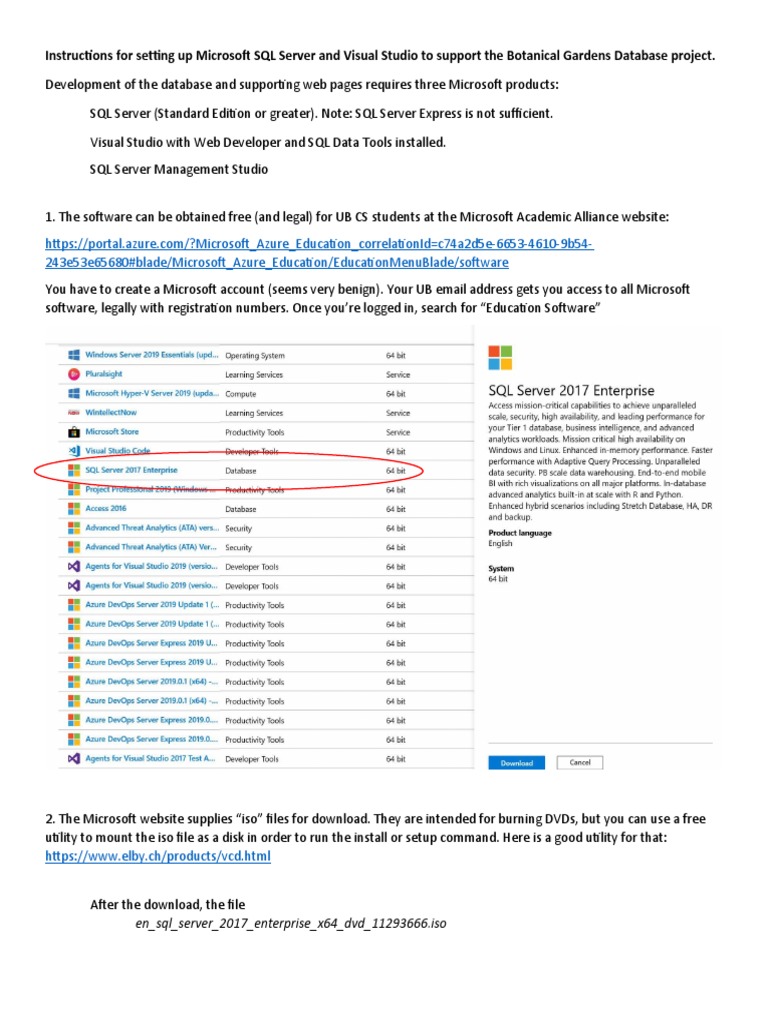 Sqlinstructions Pdf Microsoft Sql Server Microsoft Visual Studio