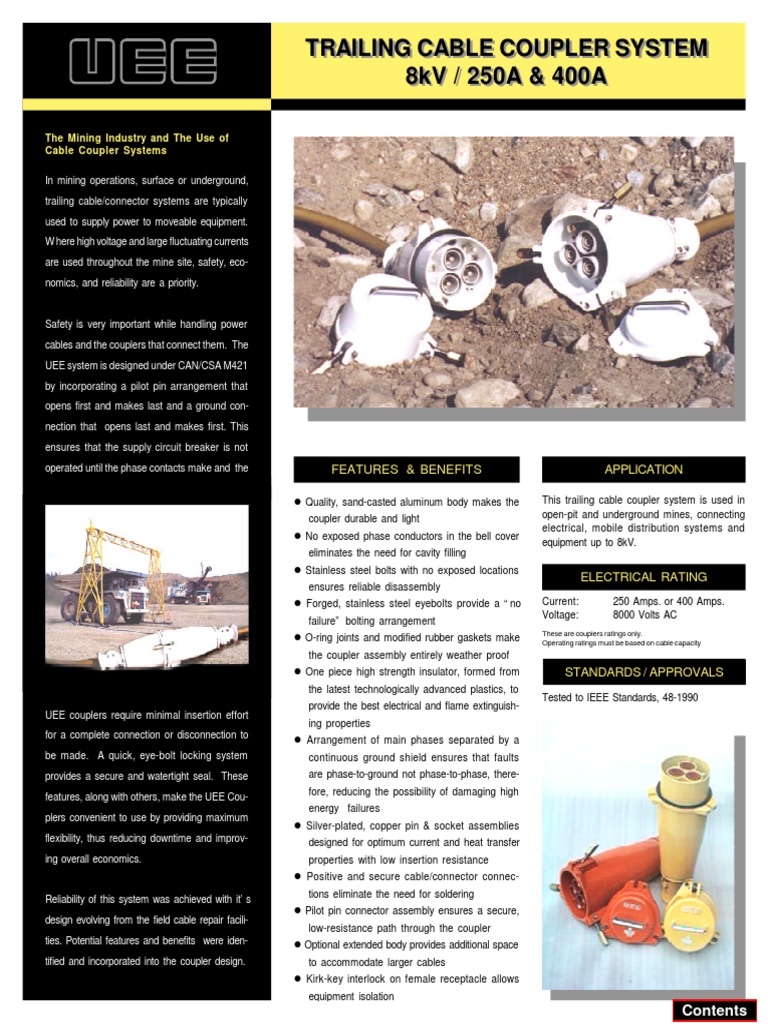 Trailing Cable Coupler System 8kV / 250A & 400A | PDF | Electrical ...