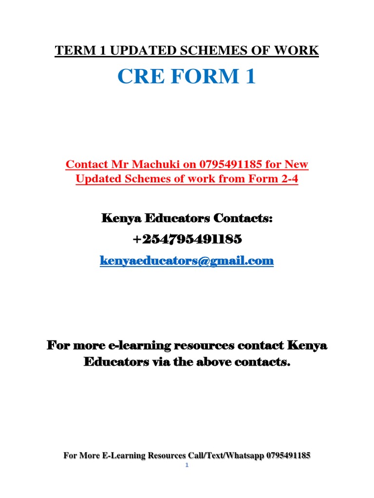 Cre Form 1 Sow | PDF
