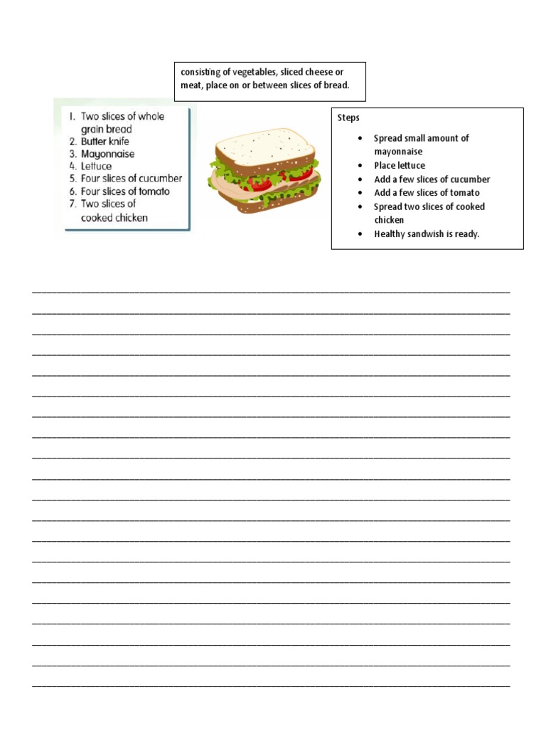 Writing Sandwich | PDF | Prepared Foods | Sandwich