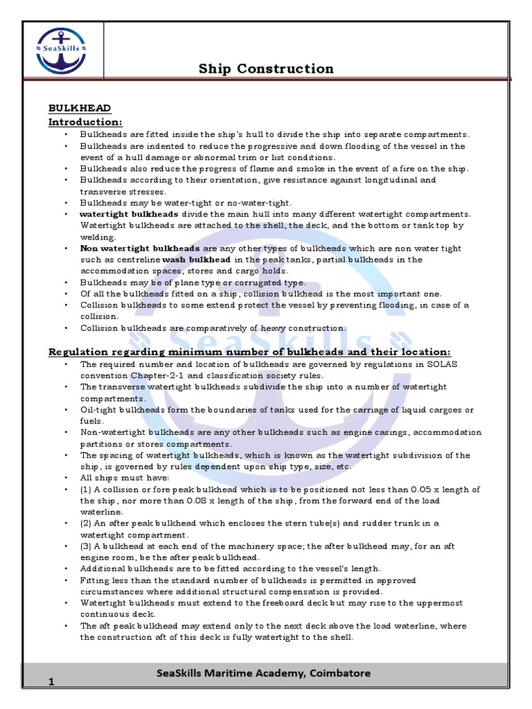 Ship Bulkheads Explained | PDF | Corrosion | Anode