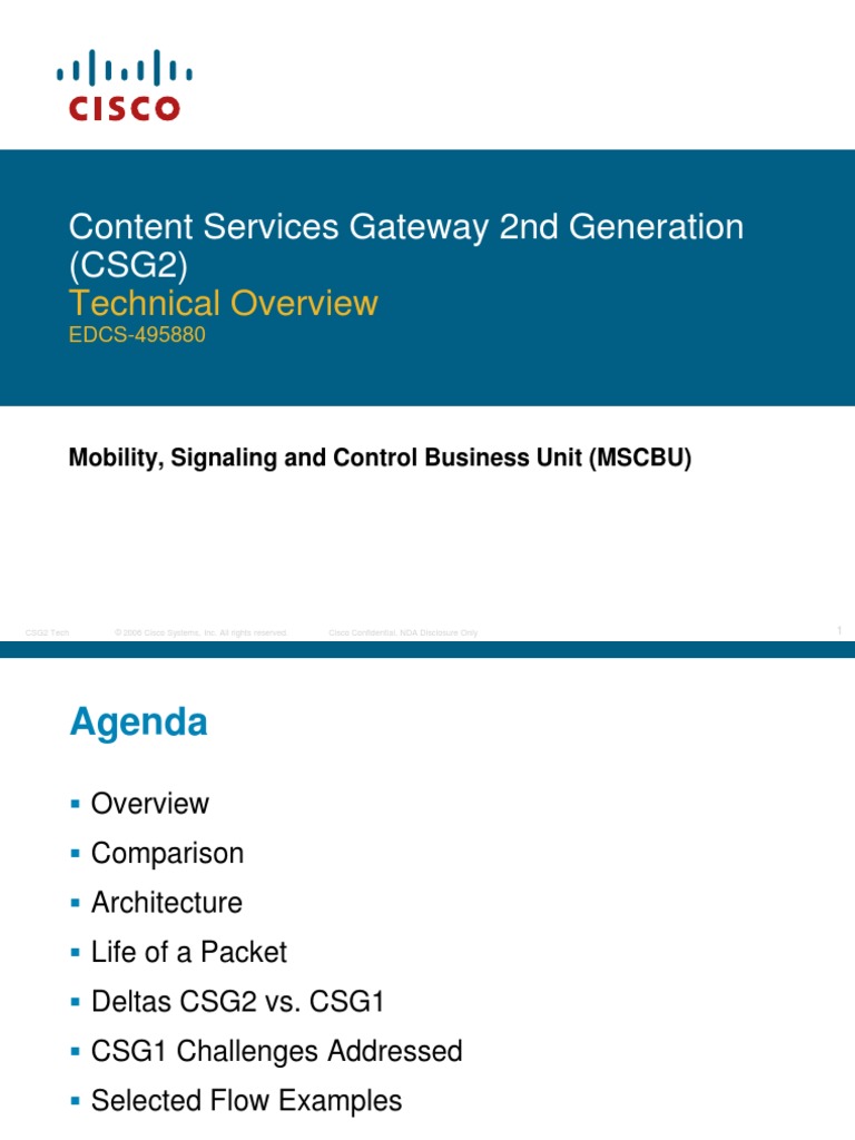 Content Services Gateway 2nd Generation (CSG2) : Technical Overview ...