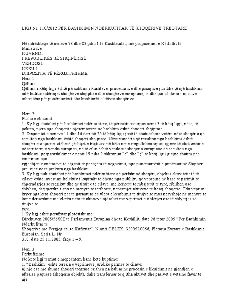 Ligji Per Bashkimet Kufitare | PDF
