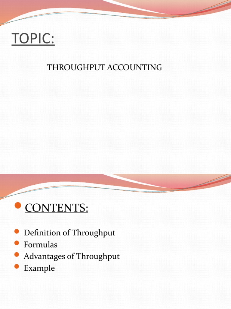 Throughput Accounting | PDF