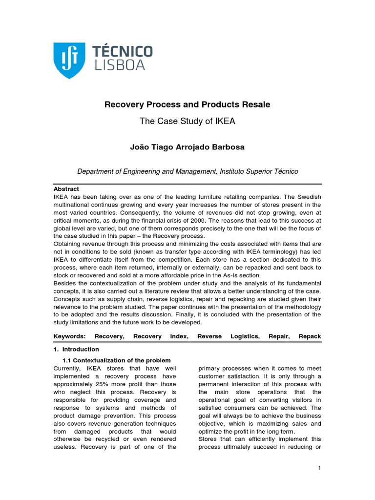 IKEA's Recovery Process for Profit Optimization | PDF | Recycling ...