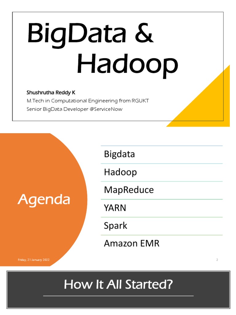 Bigdata & Hadoop: Shushrutha Reddy K M.Tech in Computational ... Bigdata & Hadoop: Shushrutha Reddy K M.Tech in Computational ...