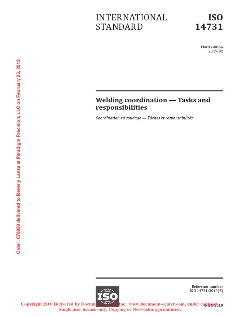 ISO 14731-Third Edition 2019-02 | PDF | International Organization For ...