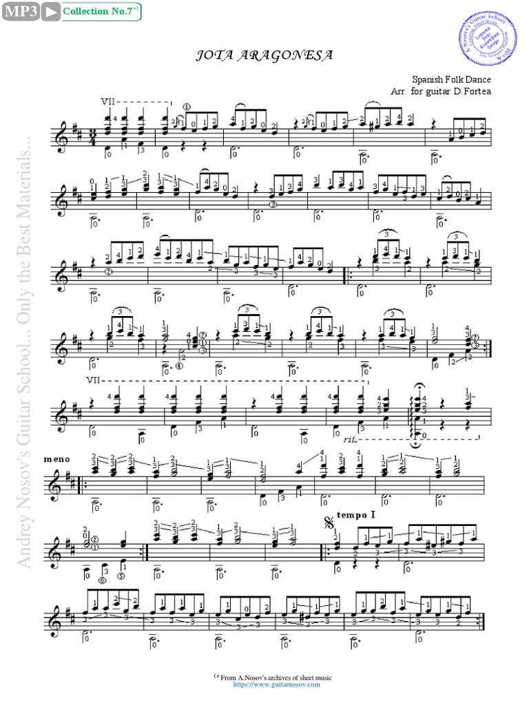 67 Jota Aragonesa Spanish Folk Dance | PDF | Sheet Music | Performing Arts