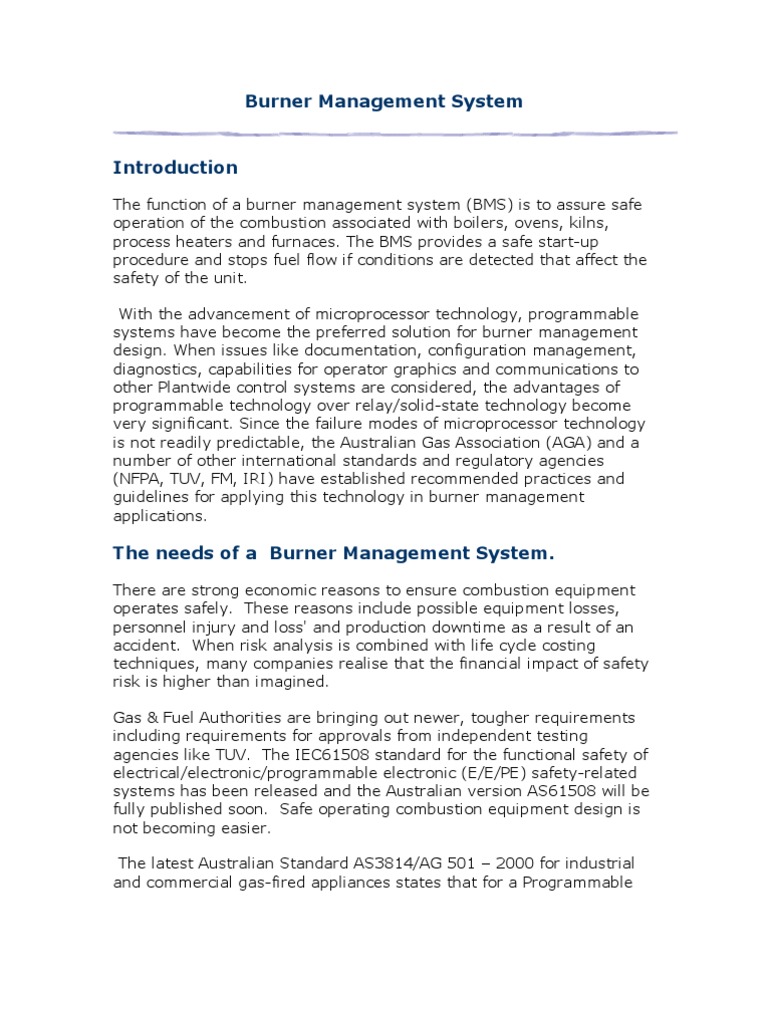 Burner Management System | PDF | Programmable Logic Controller | Relay