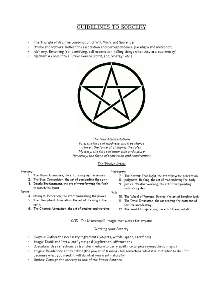 Guidelines To Sorcery (Beginning Sorcery Handout) | PDF | Religious ...