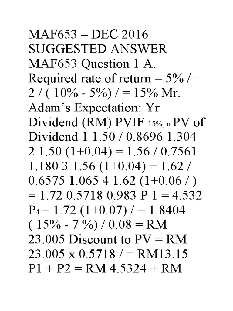 MAF653 Solutions and Insights | PDF