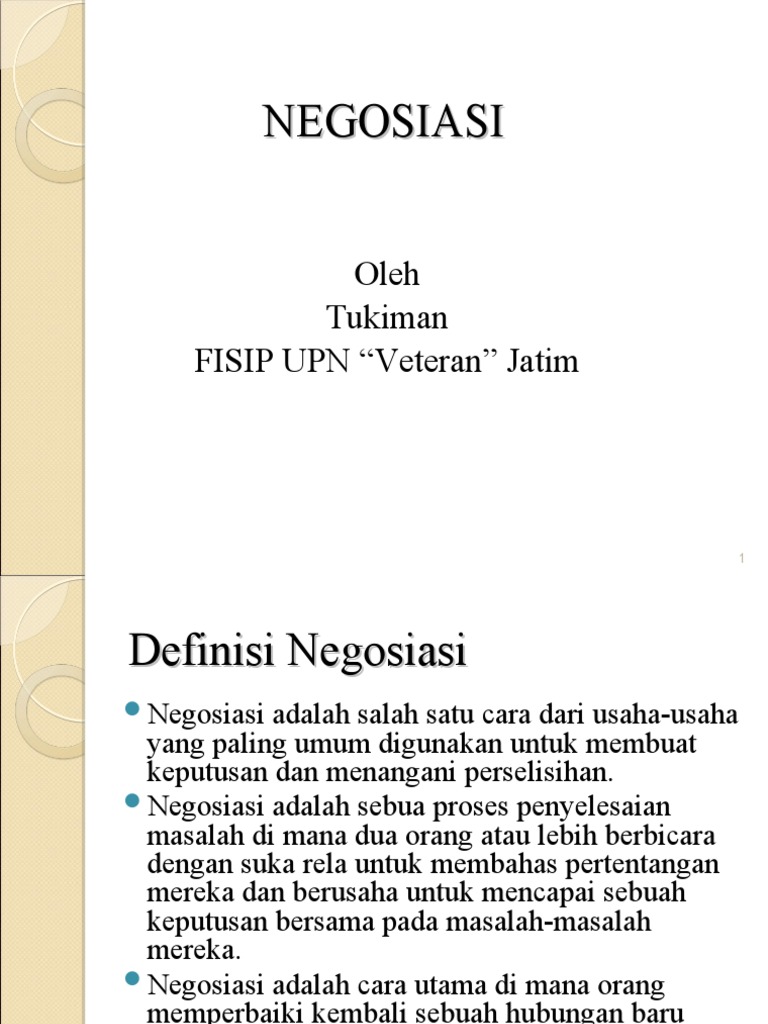 Definisi dan Praktik Negosiasi | PDF | Karier & Perkembangan