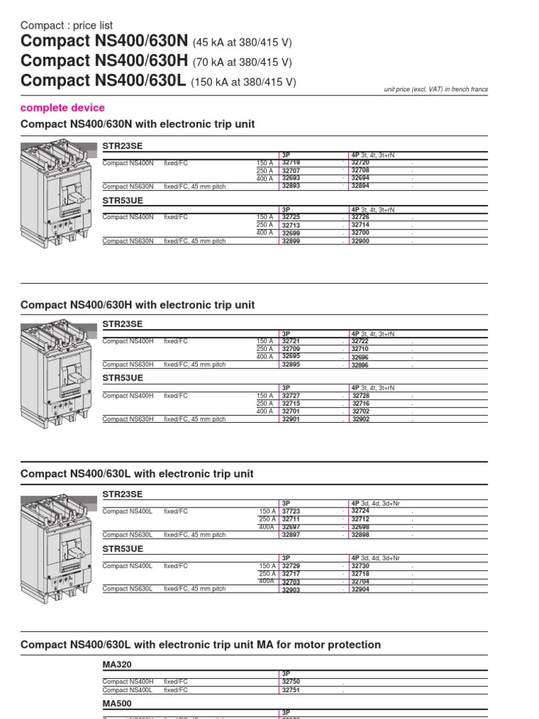 Interruptores CompactNS40006 | PDF | Alternating Current | Electrical ...