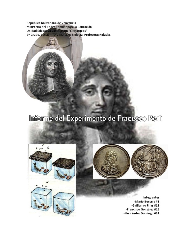 Experimento de Redi sobre generación espontánea | PDF