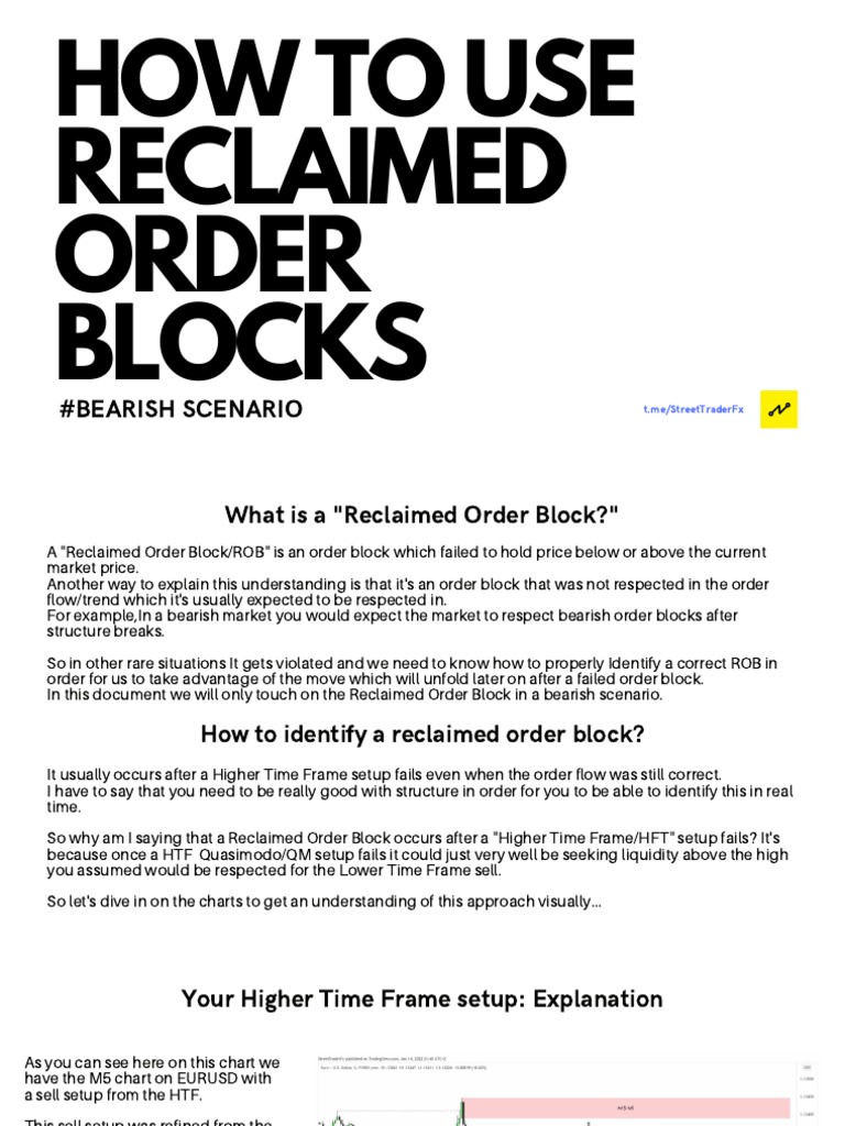 How To Use Reclaimed Order Blocks | PDF | Market Trend | Market Liquidity