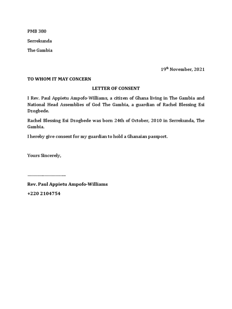 Letter of Consent | PDF