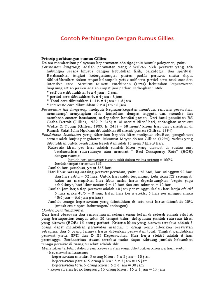 Contoh Perhitungan Dengan Rumus Gillies | PDF